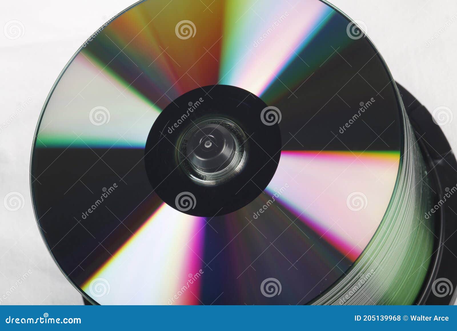 View of a Stack of Cd`s Against a White Background in a Studio ...
