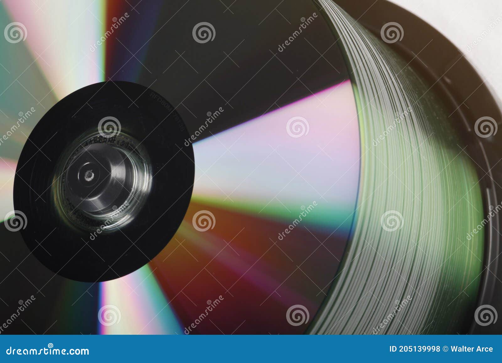 View of a Stack of Cd`s Against a White Background in a Studio ...