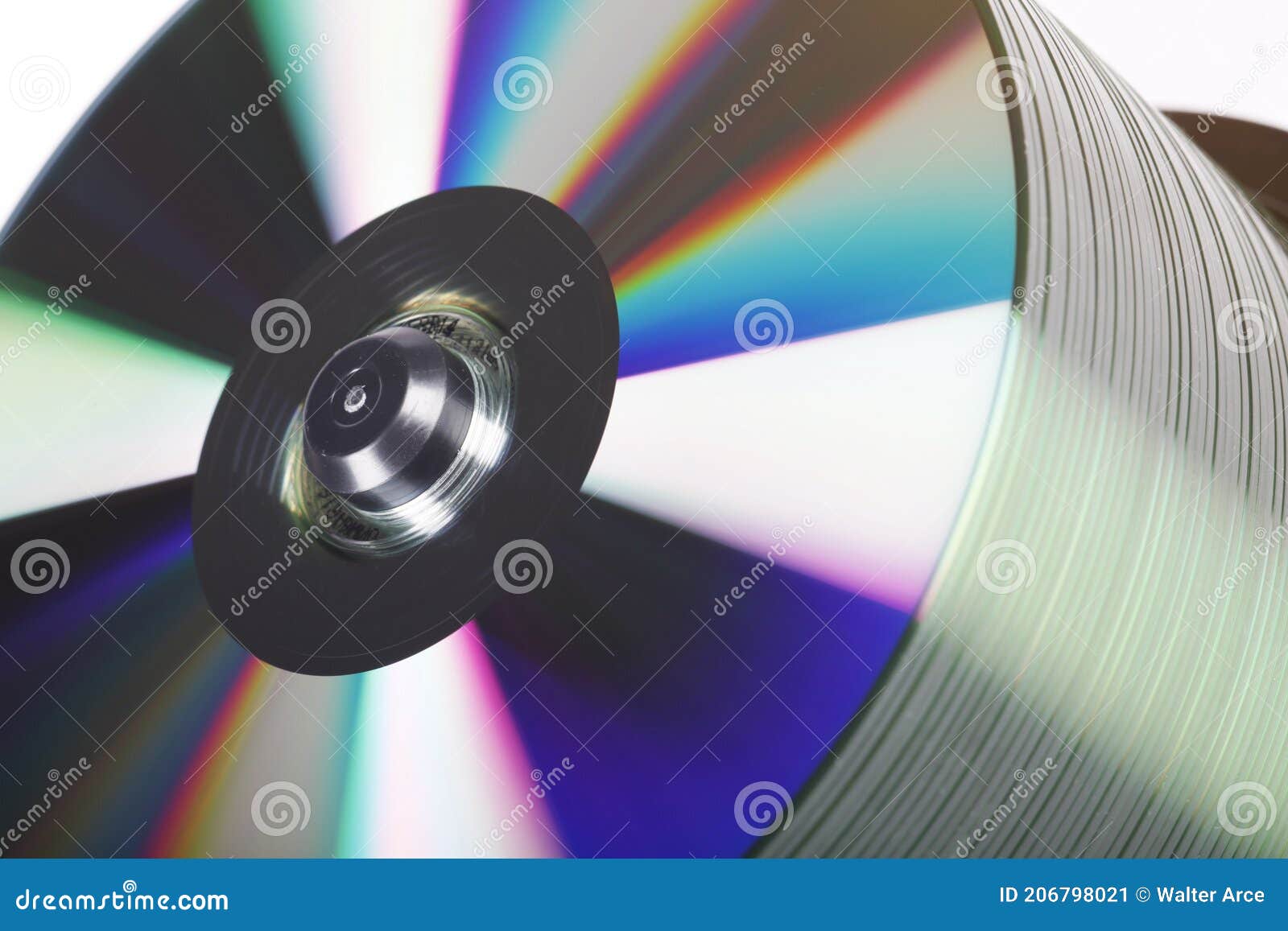 View of a Stack of Cd`s Against a White Background in a Studio ...