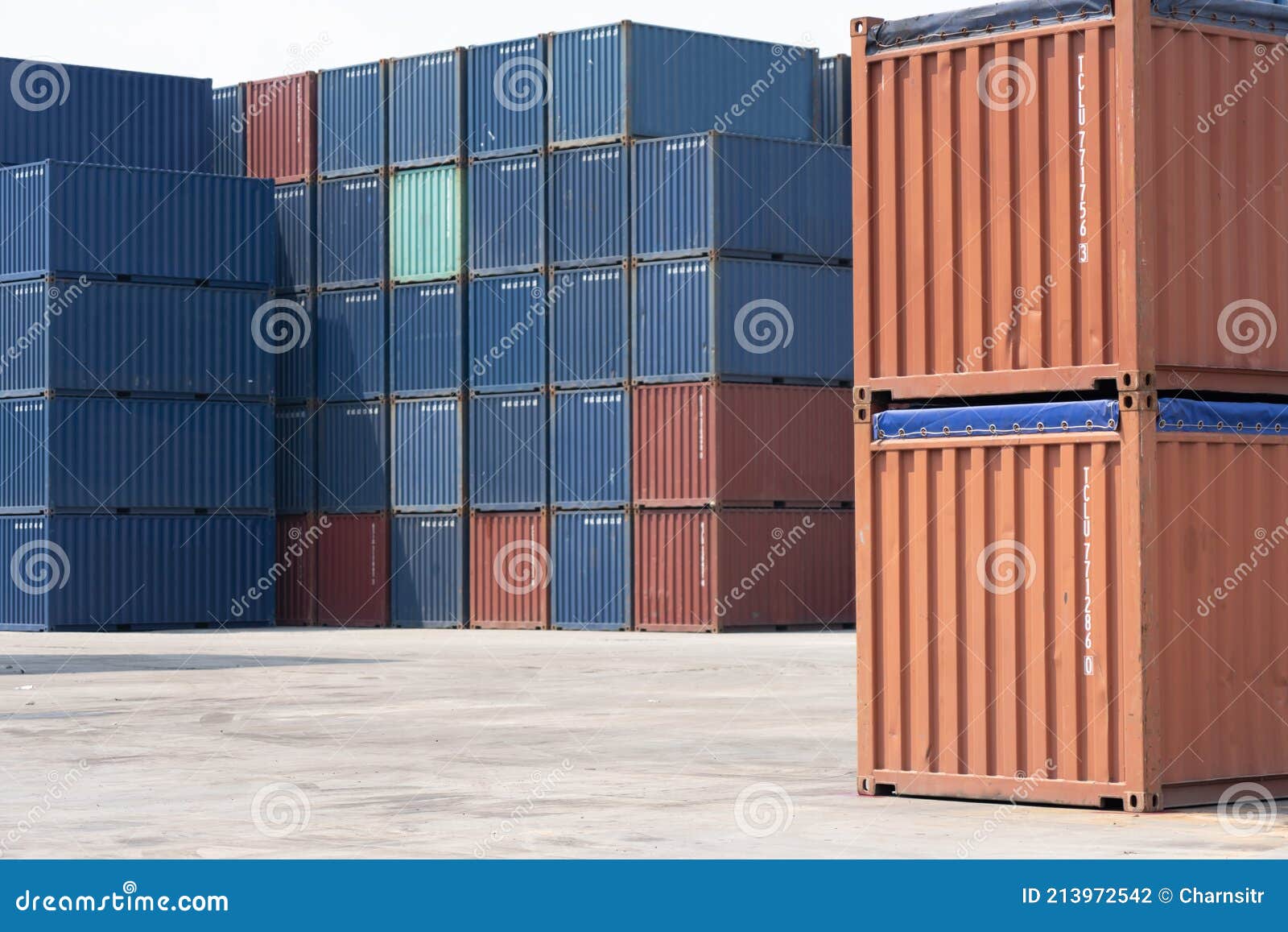 Stack Of Containers At A Port Royalty-Free Stock Photo | CartoonDealer ...