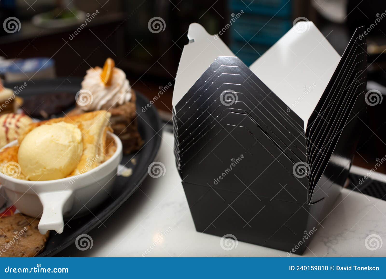 To Go Containers, Dessert, Stack Stock Photo - Image of restaurant ...
