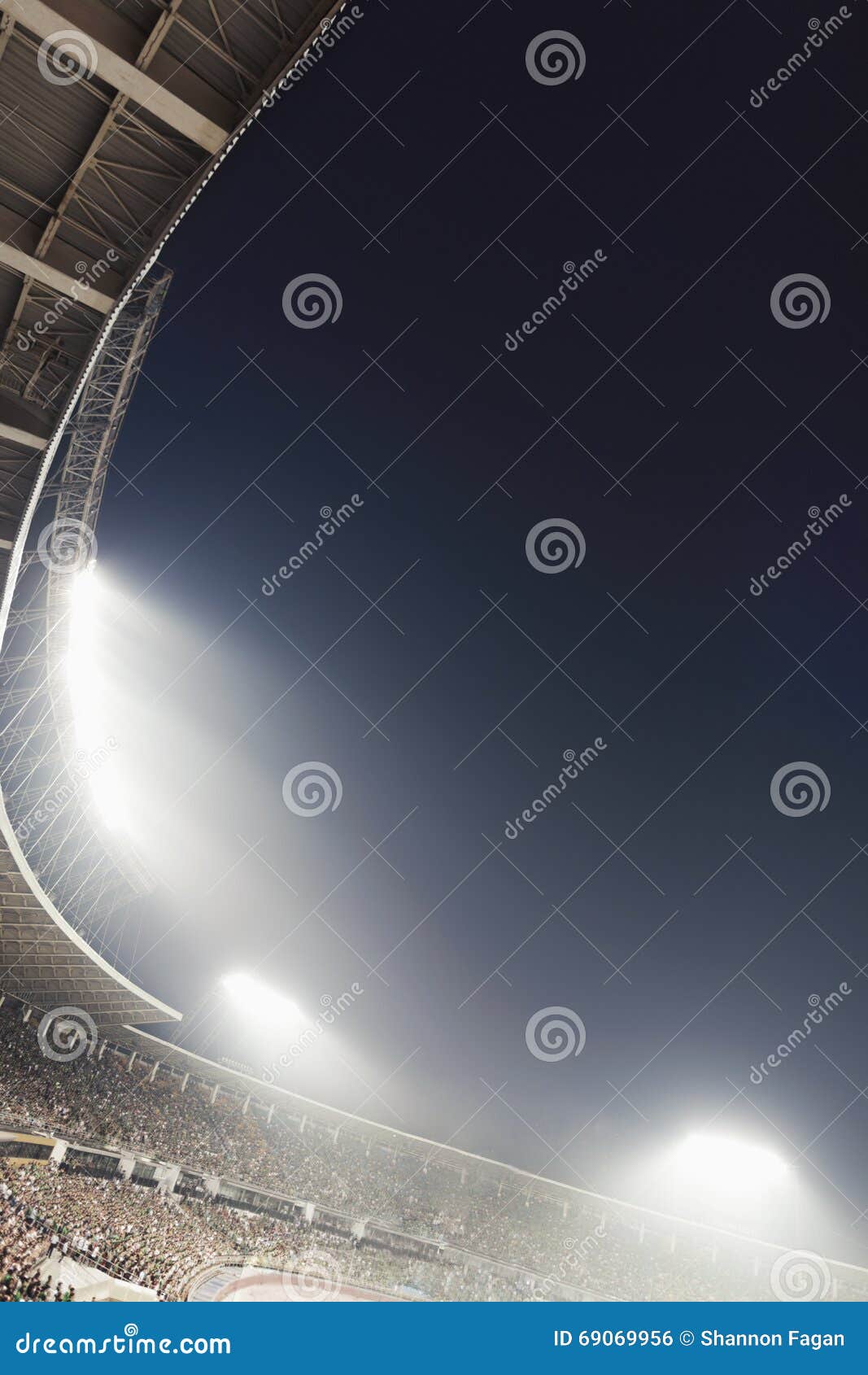 View of Stadium Lights at Night Stock Photo - Image of blue, bright ...
