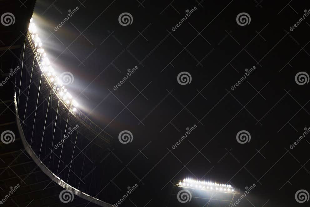 View of Stadium Lights at Night Stock Photo - Image of fame, audience ...