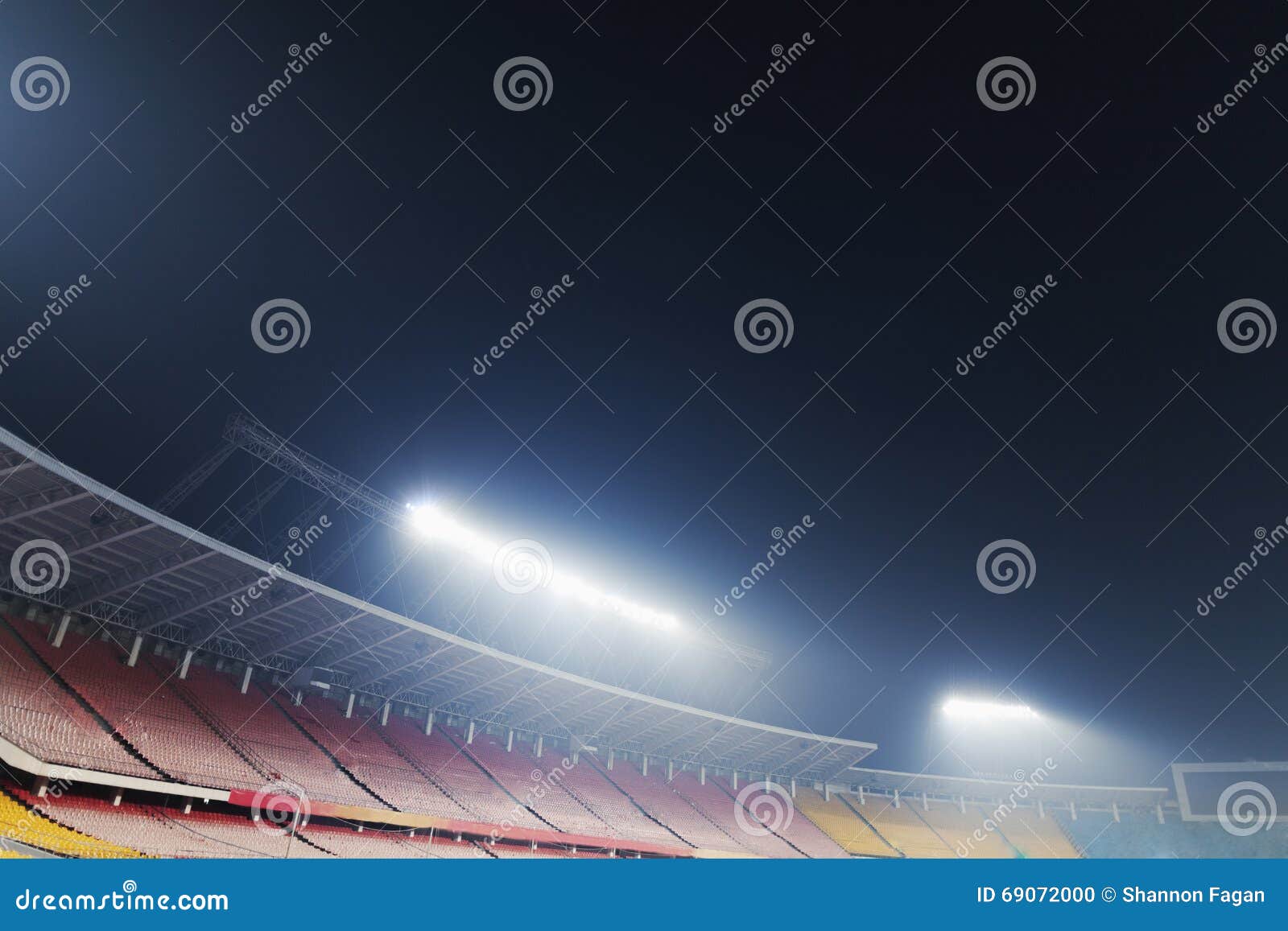 View of Stadium Lights at Night Stock Photo - Image of illumination ...