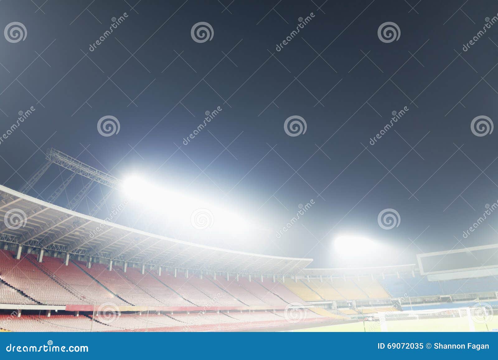 View of Stadium Lights at Night Stock Image - Image of equipment ...
