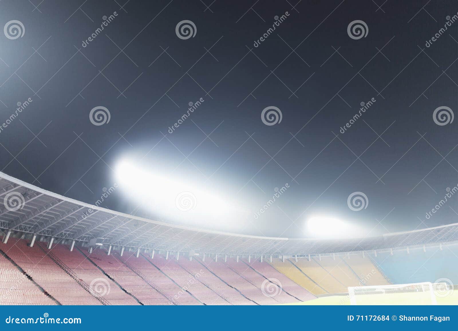 View of Stadium Lights at Night Stock Photo - Image of multicolored ...