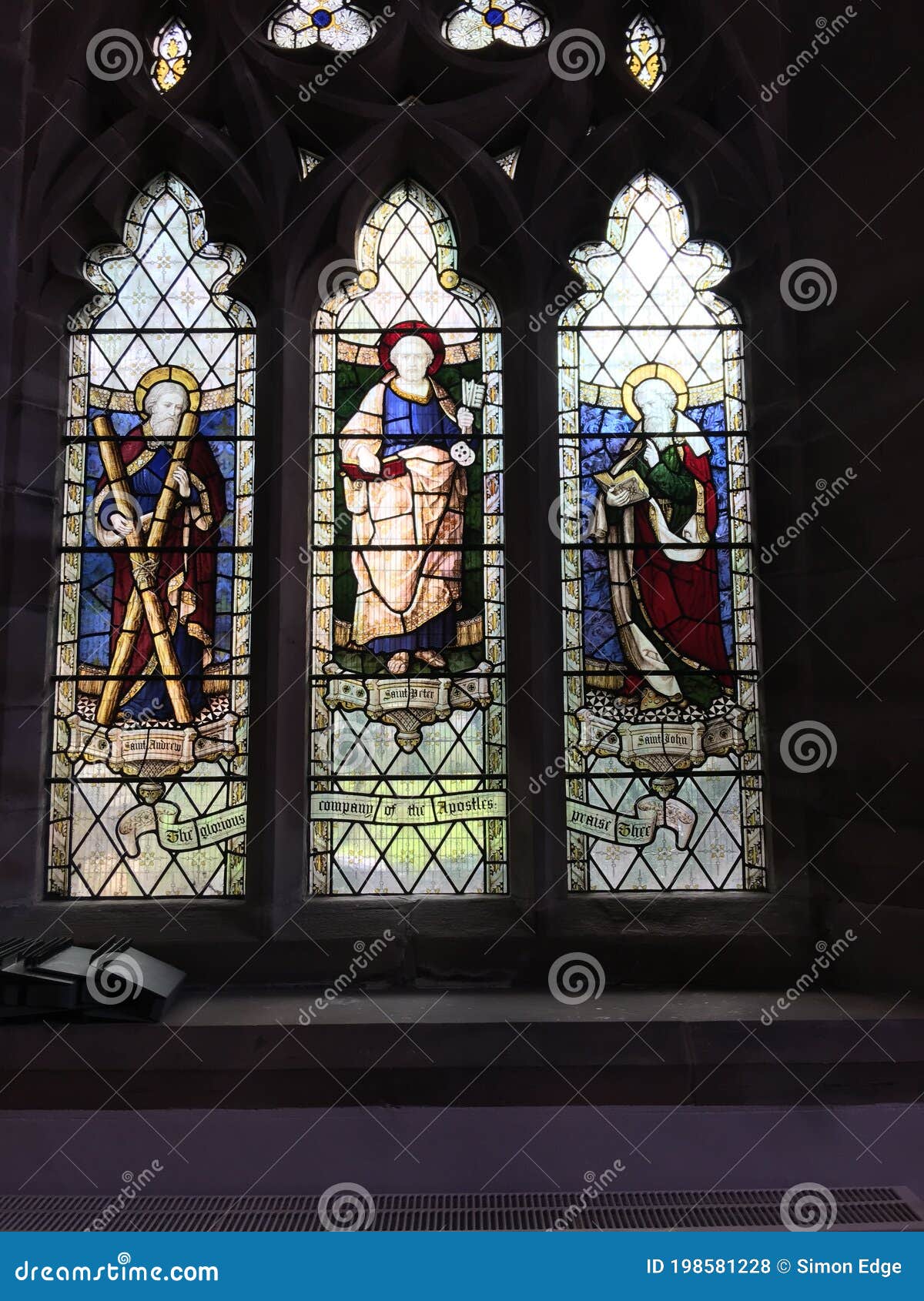 A View of a Stained Glass Window Editorial Stock Photo - Image of ...