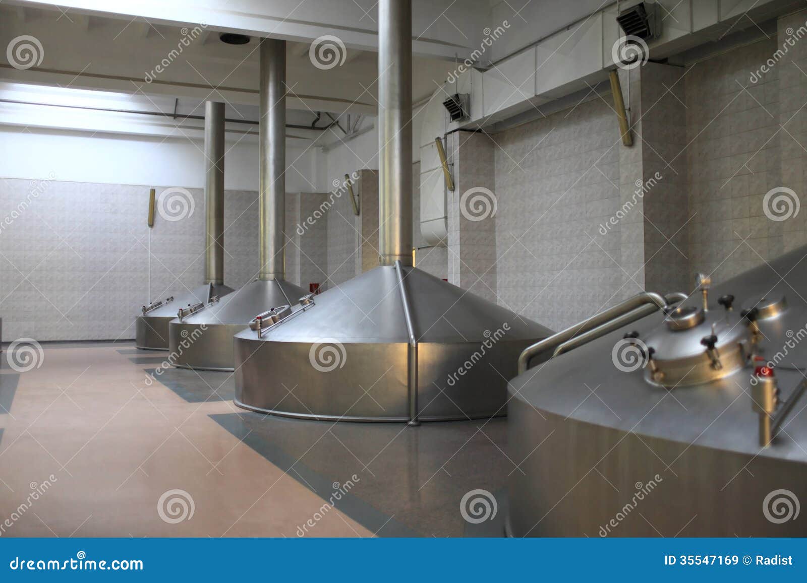 View of Stainless Fermentation Vats Stock Image - Image of fermentation ...