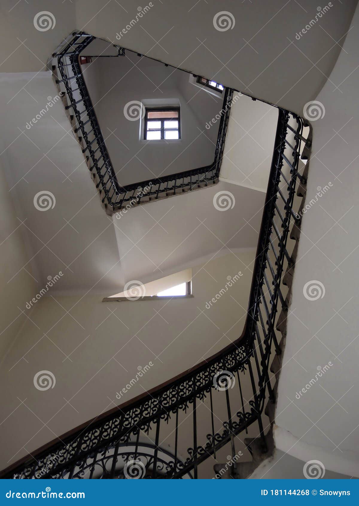 View of Staircase Looking Up Indoors Stock Photo - Image of interior ...