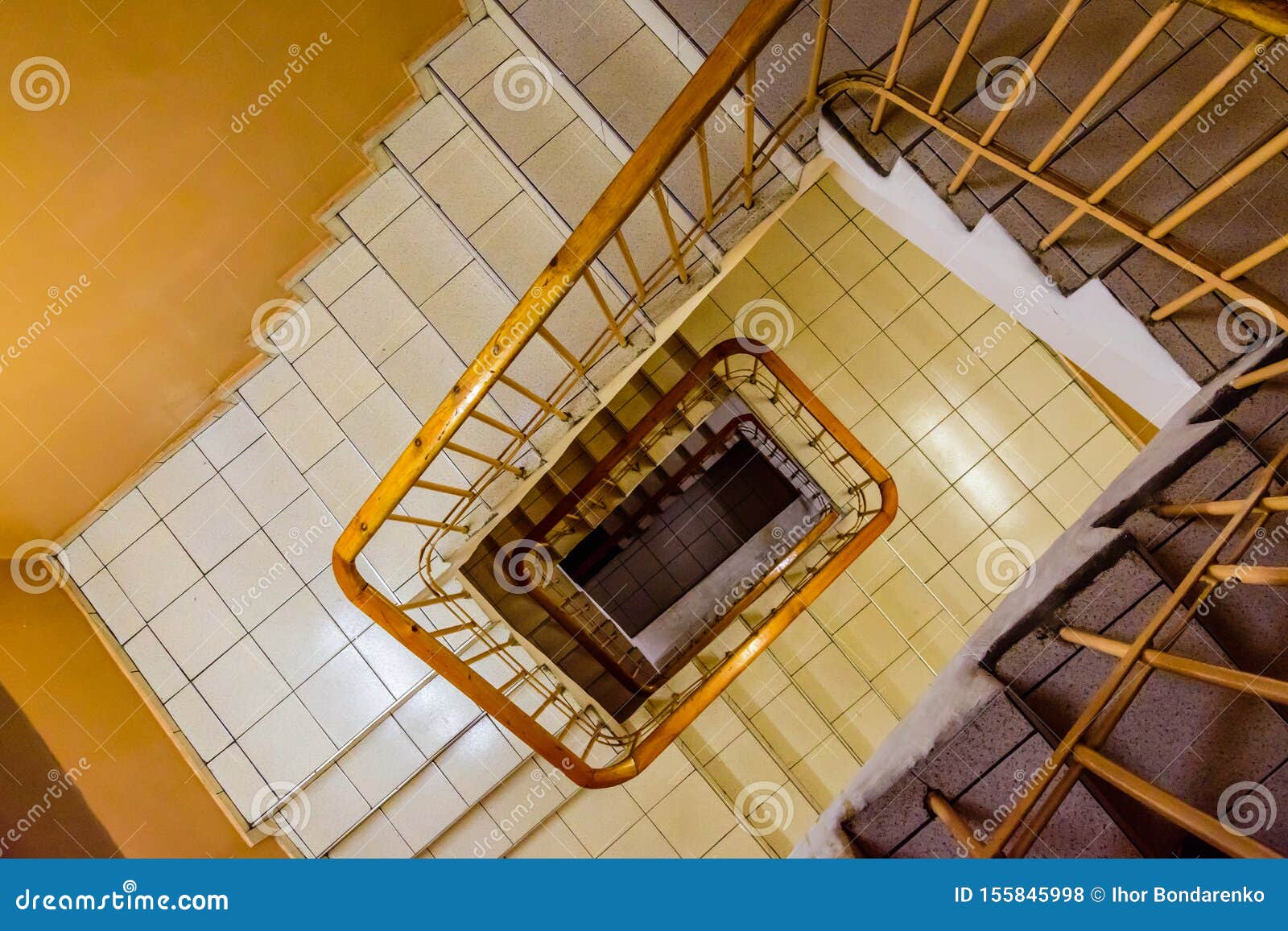 View on the Staircase from the Top Stock Photo - Image of circle ...