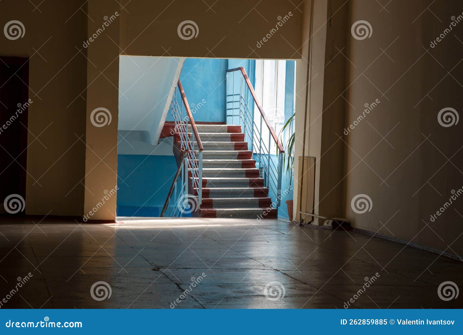 View of the Stairs Inside the Residential Building Stock Image - Image ...