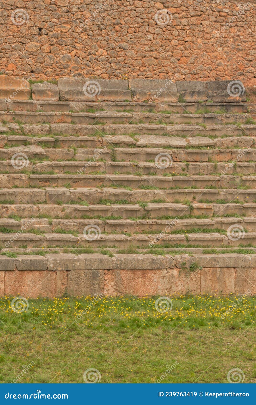 Stairs of the Stadium, Delphi Ruins, Greece Stock Image - Image of ...