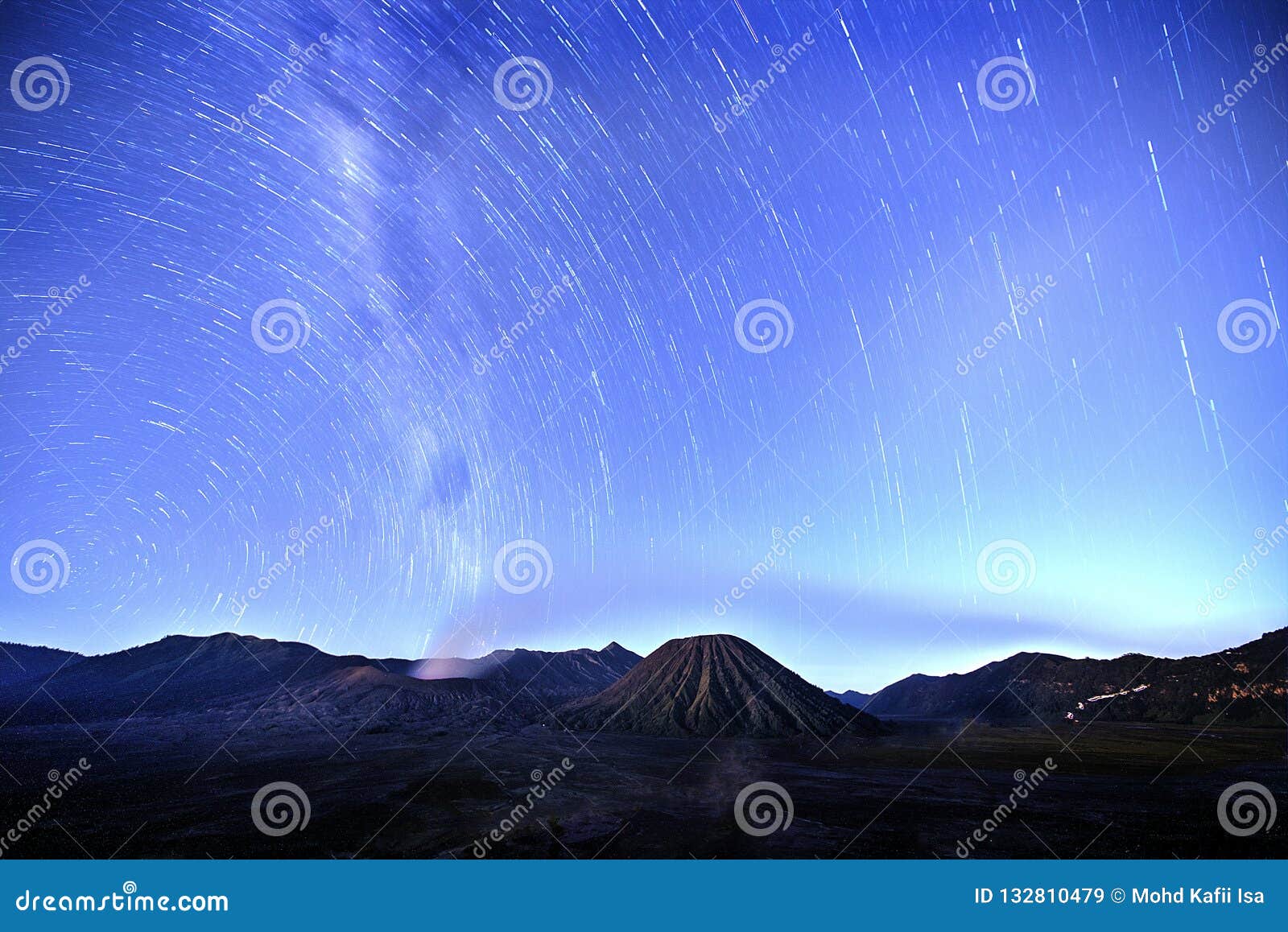 View of a Star Trails on the Night Sky. Stock Image - Image of astro ...