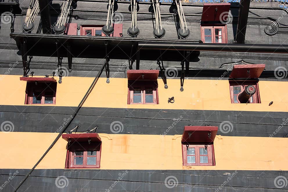 View of the Starboard Side of HMS Victory Stock Photo - Image of ...