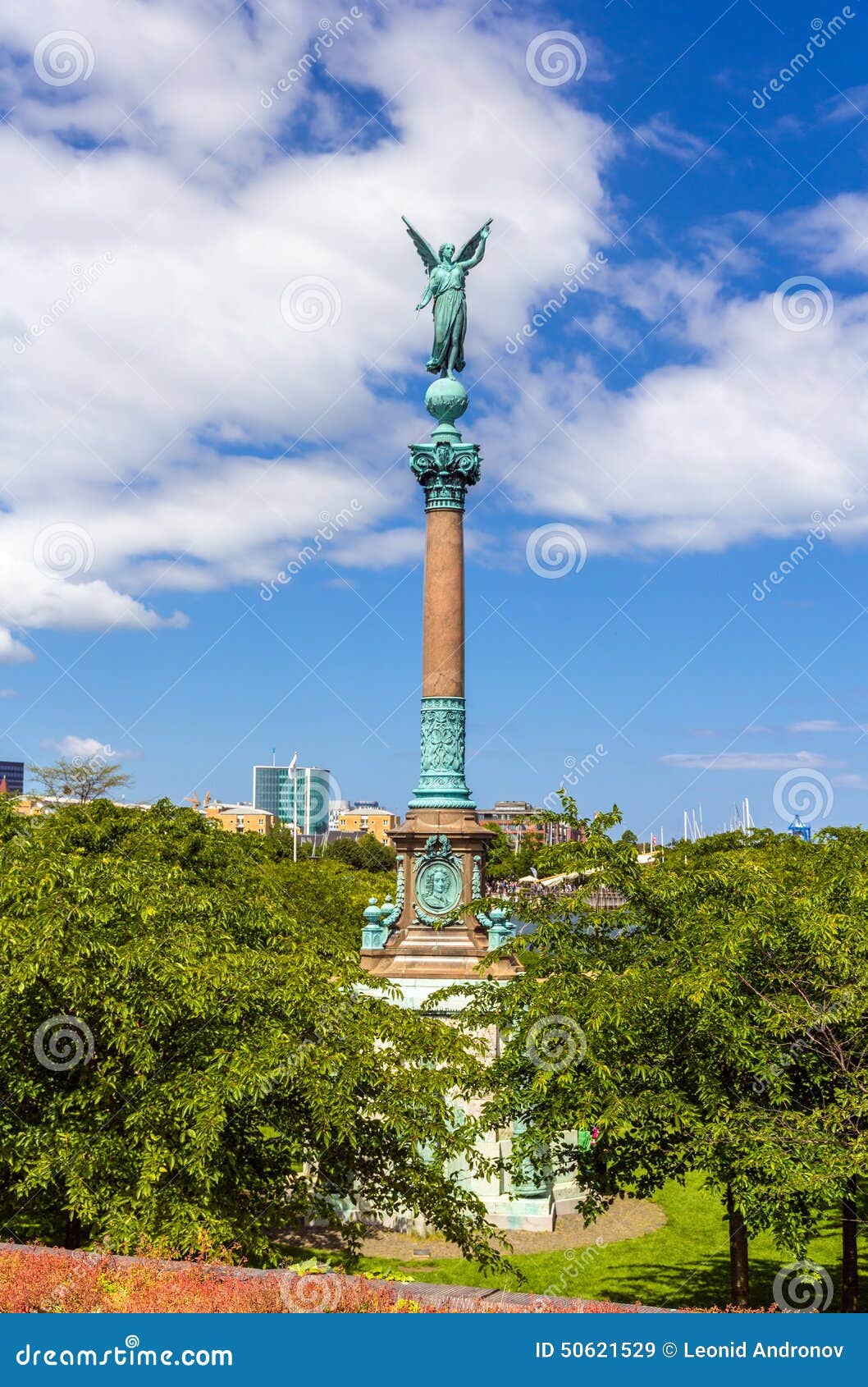 View of Statue of Angel of Peace in Copenhagen Stock Image - Image of ...