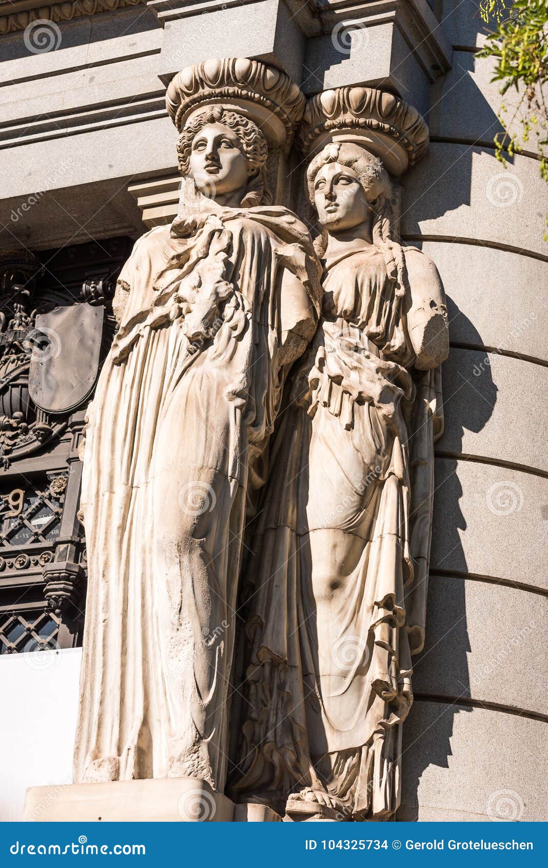 View of the Statues on the Facade of the Building in Madrid, Spain ...