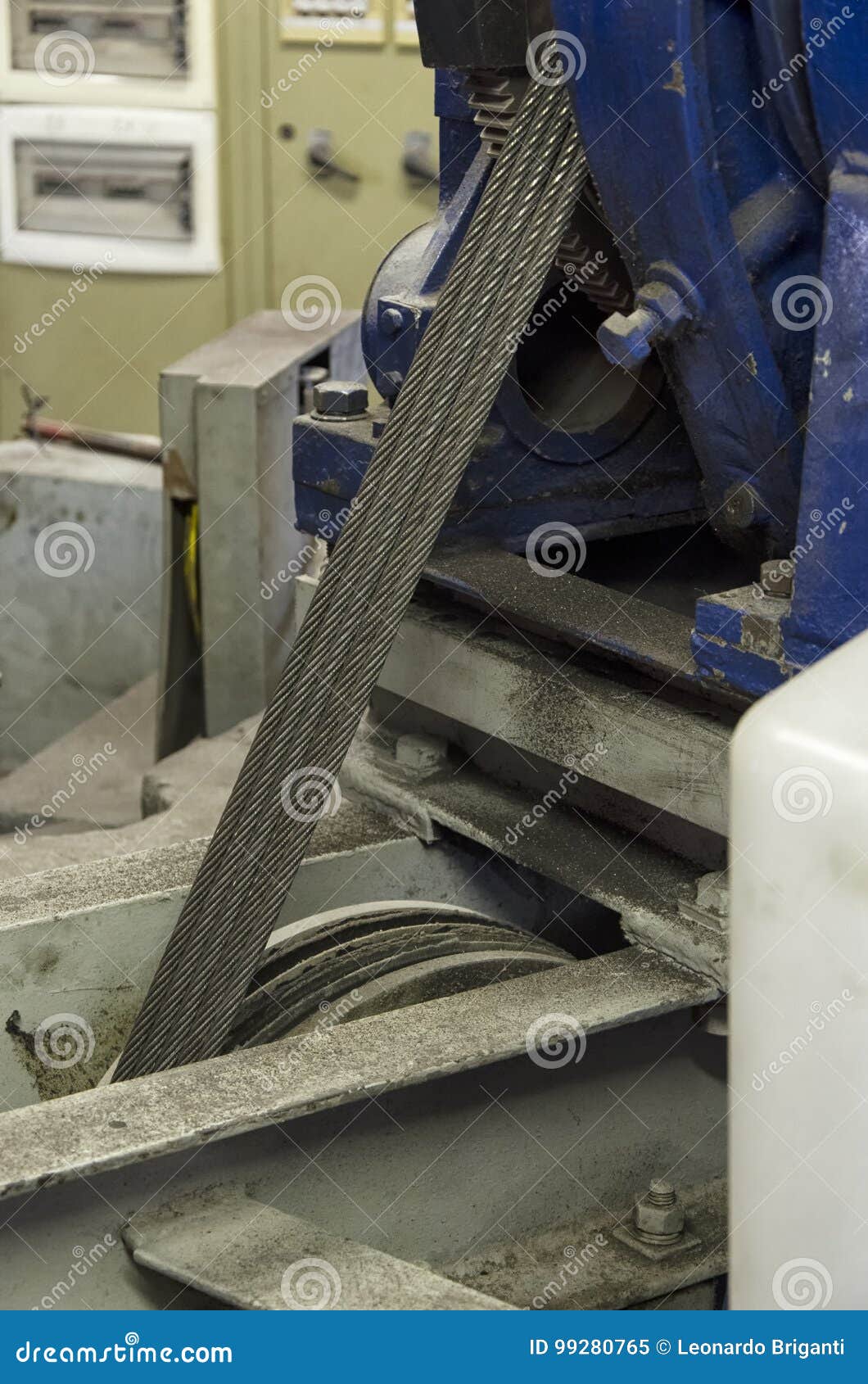 Steel Cables of a Elevator Engine Stock Image - Image of industry ...