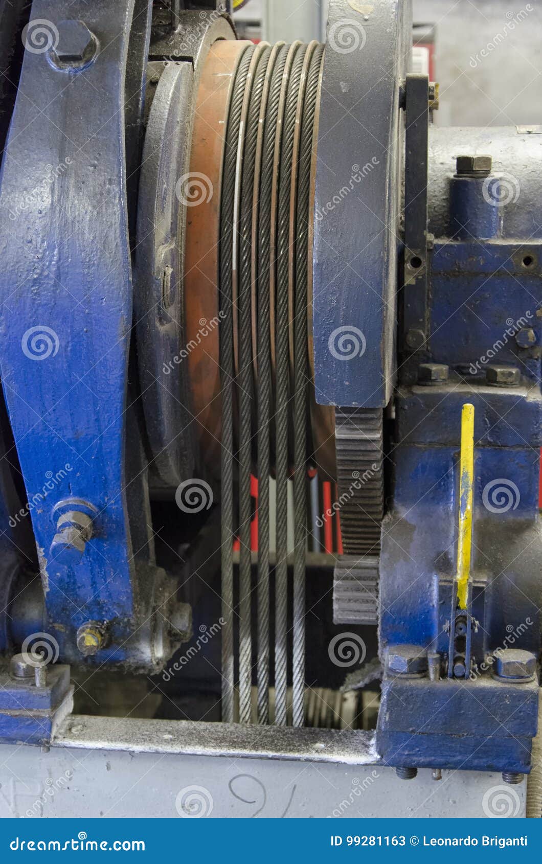 Steel Cables of a Elevator Motor Stock Image - Image of lift, steel ...