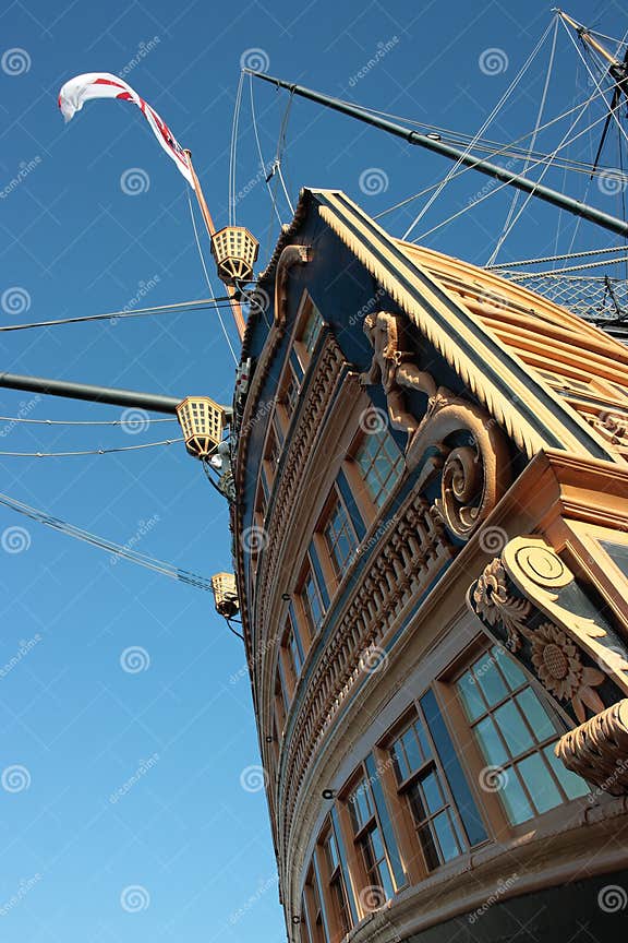 View of the Stern of HMS Victory Stock Photo - Image of ancient, ship ...