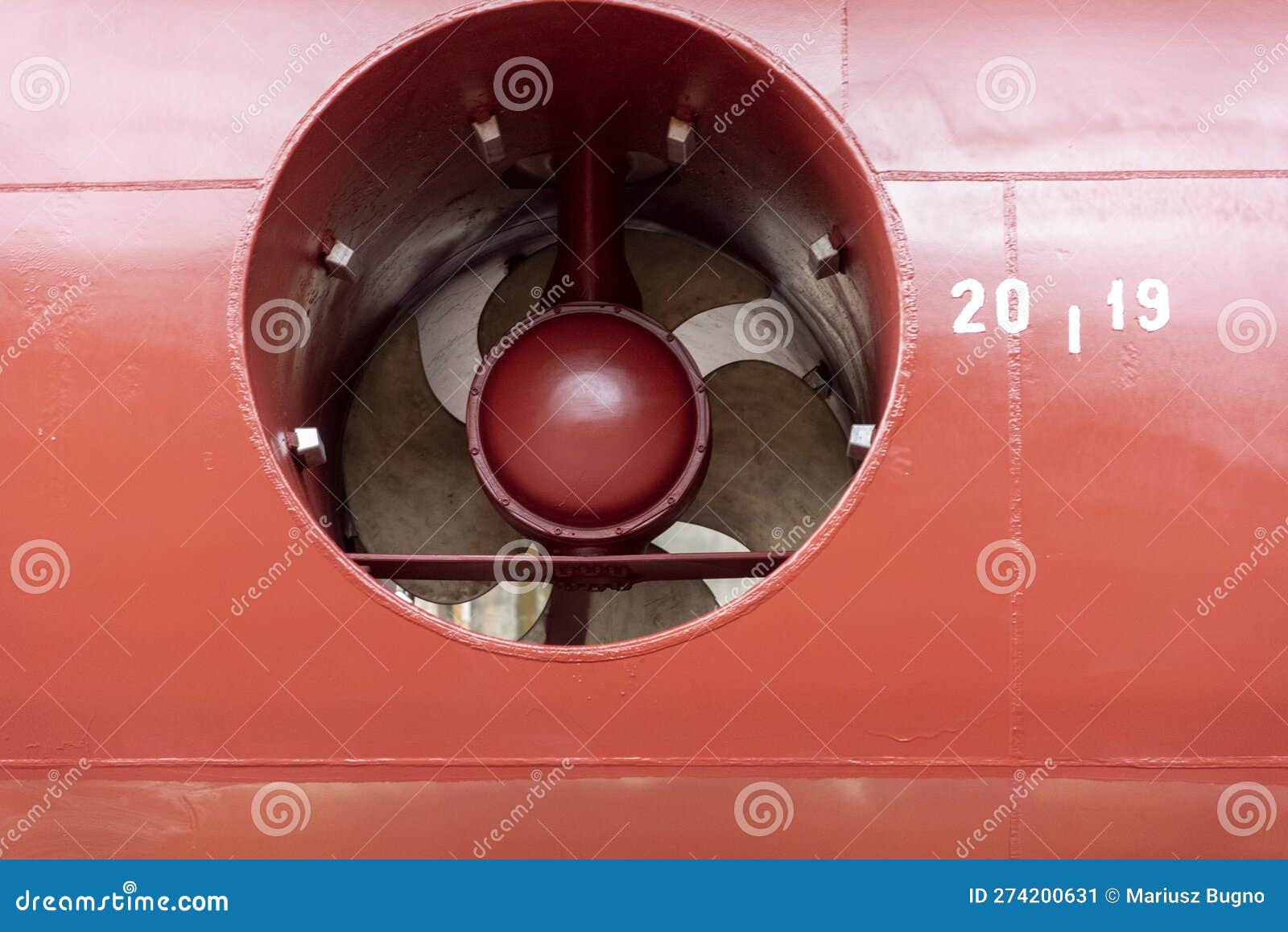View on the Stern Thruster Propeller of the Big Container Ship. Stock ...