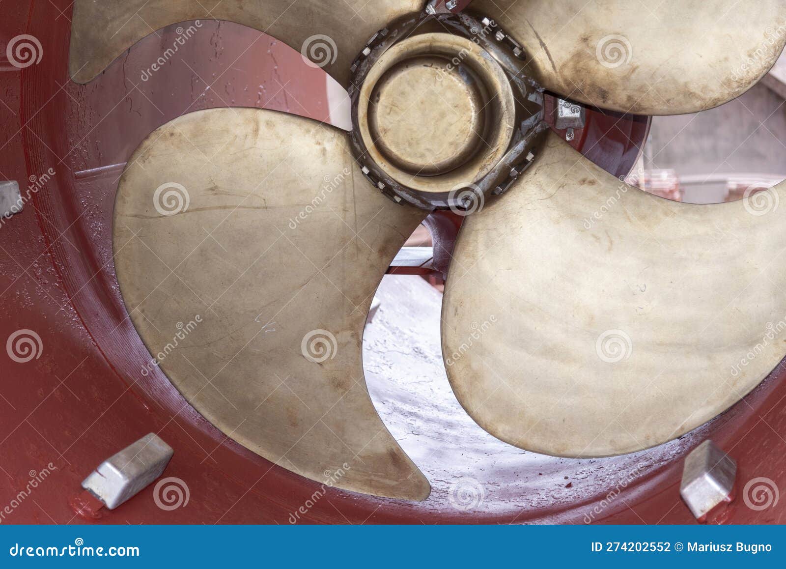 View on the Stern Thruster Propeller of the Big Container Ship. Stock ...