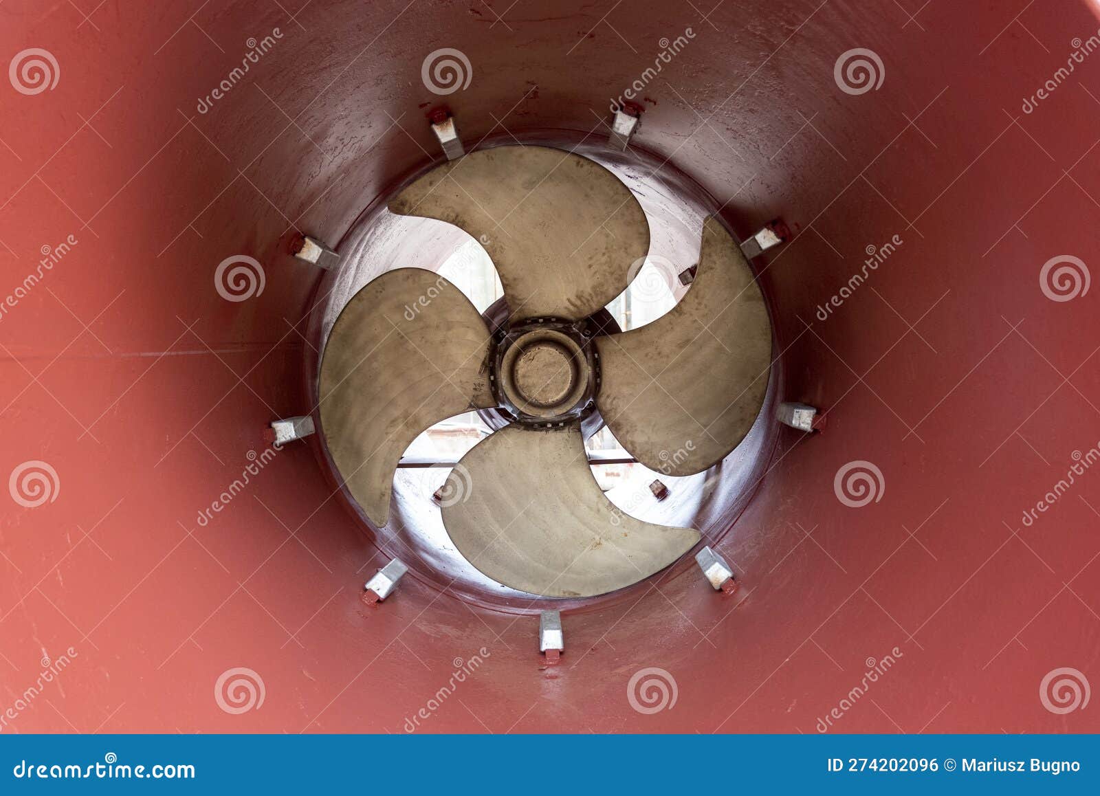 View on the Stern Thruster Propeller of the Big Container Ship. Stock ...