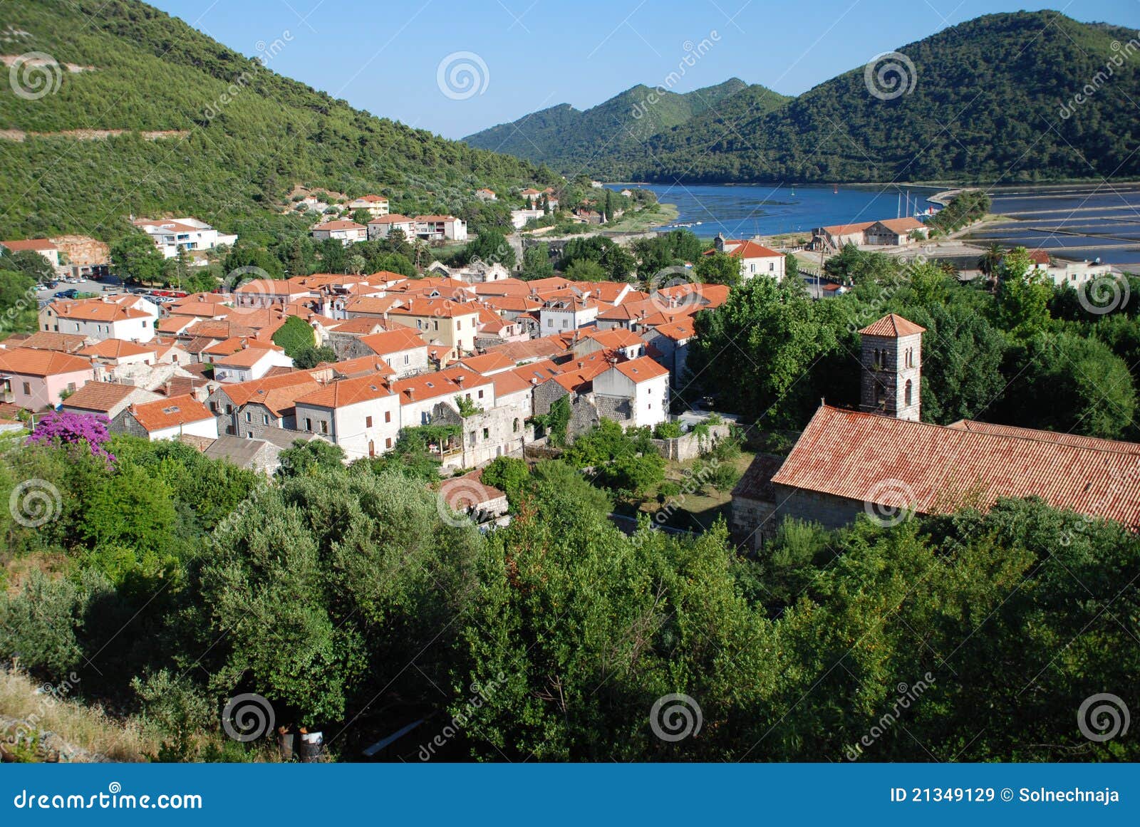 View at Ston town, Croatia stock image. Image of landscape - 21349129