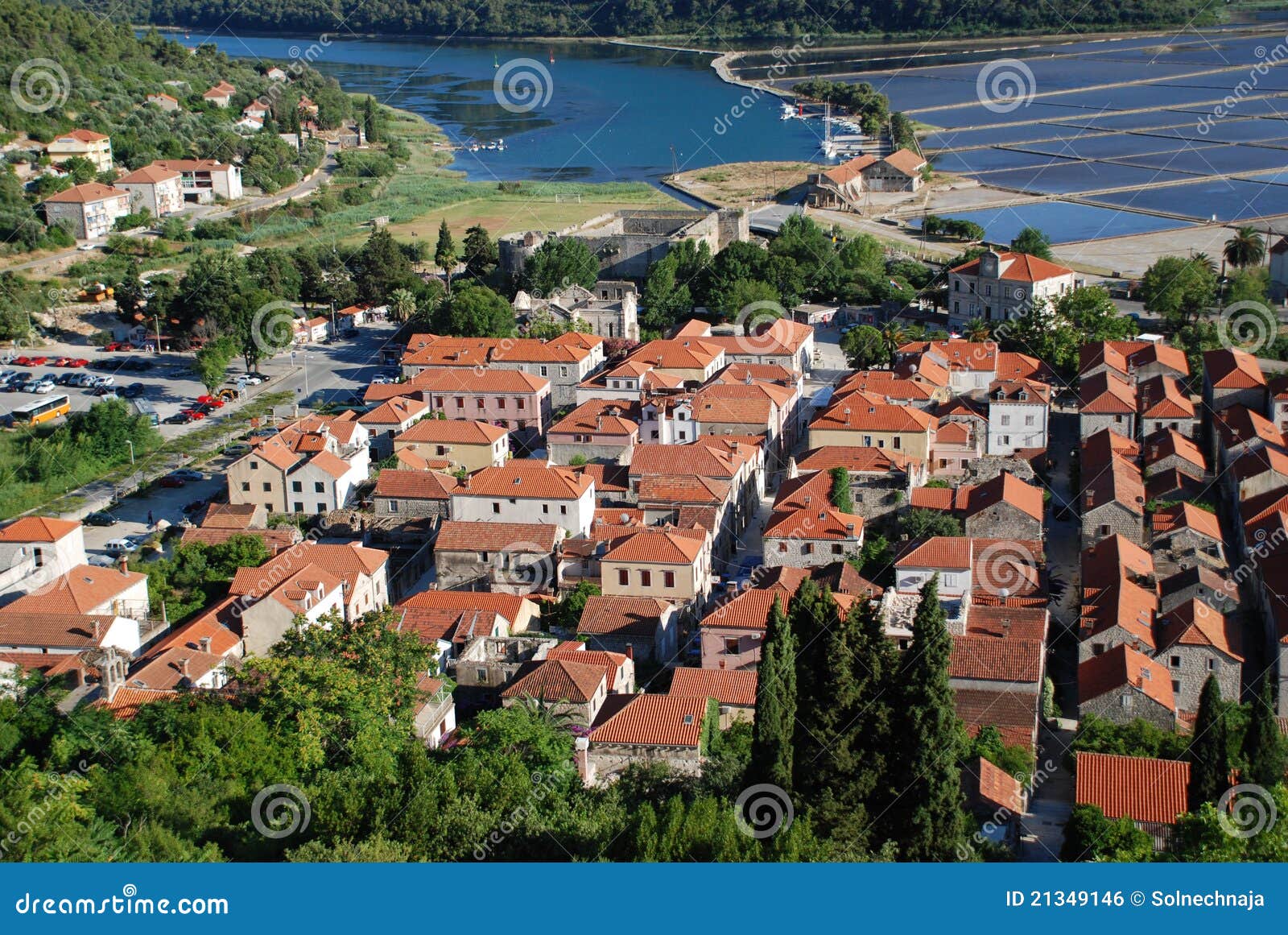 View at Ston town, Croatia stock photo. Image of mediterranean - 21349146