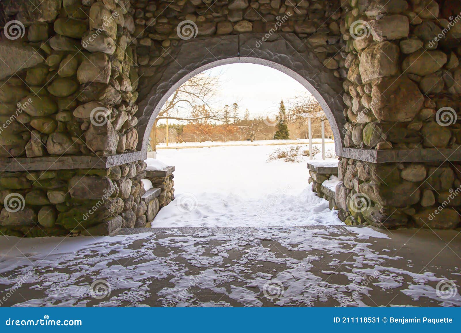 View of a Stone Arch in an Old Building Stock Image - Image of castle ...