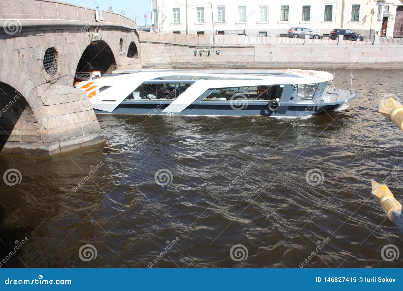 View of the Stone Bridge, Boat and River Stock Image - Image of ...