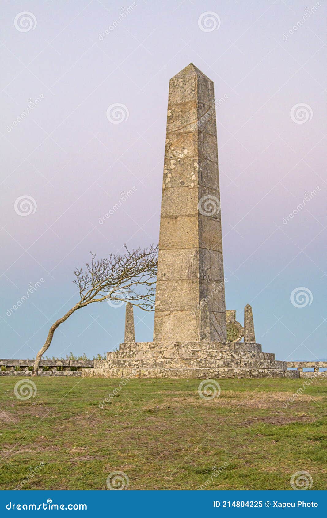 Stone Obelisk on Top of Mount at Dusk Stock Image - Image of ...