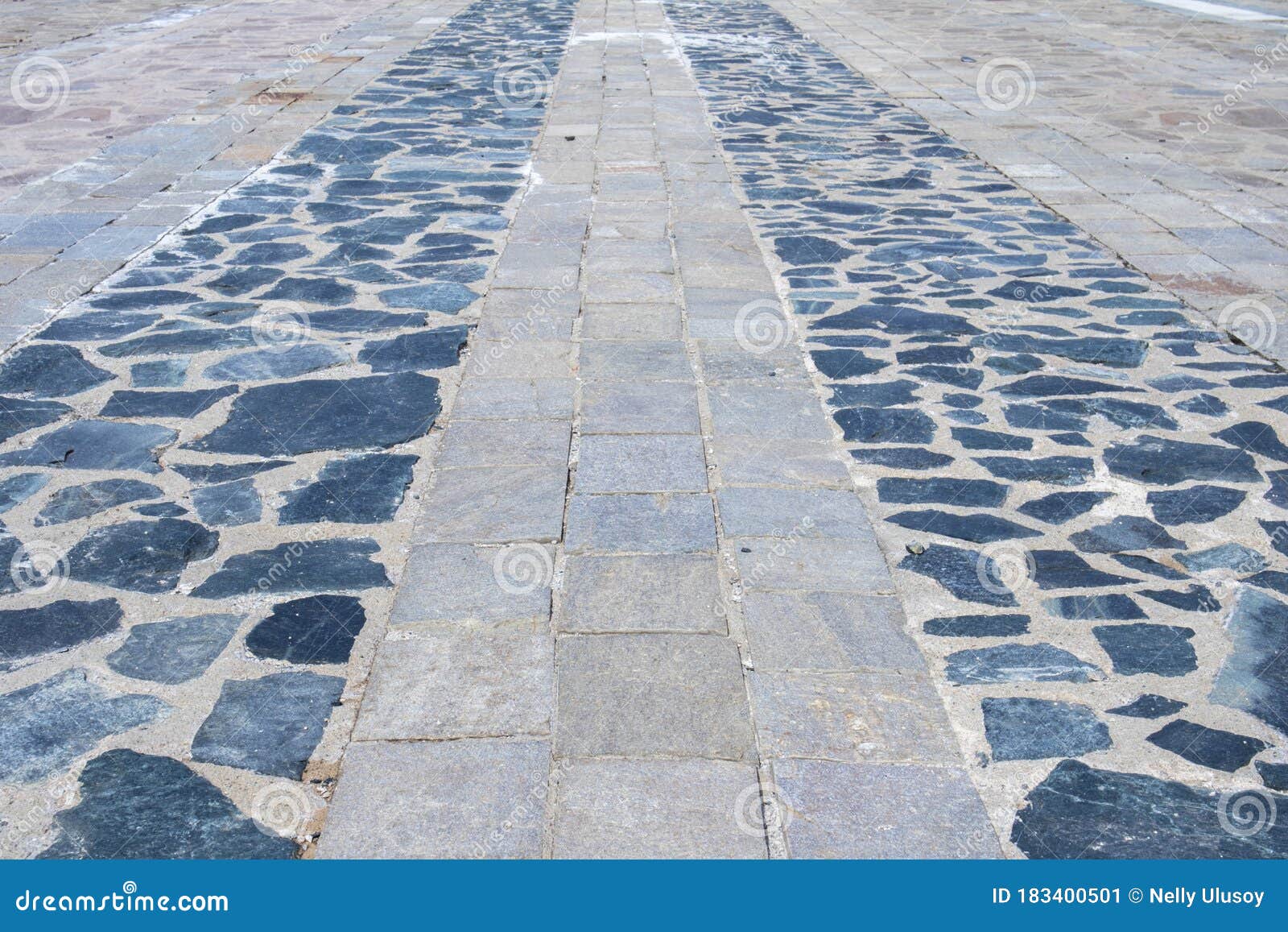View of the Stone Path Ahead in Perspective in Color Stock Image ...