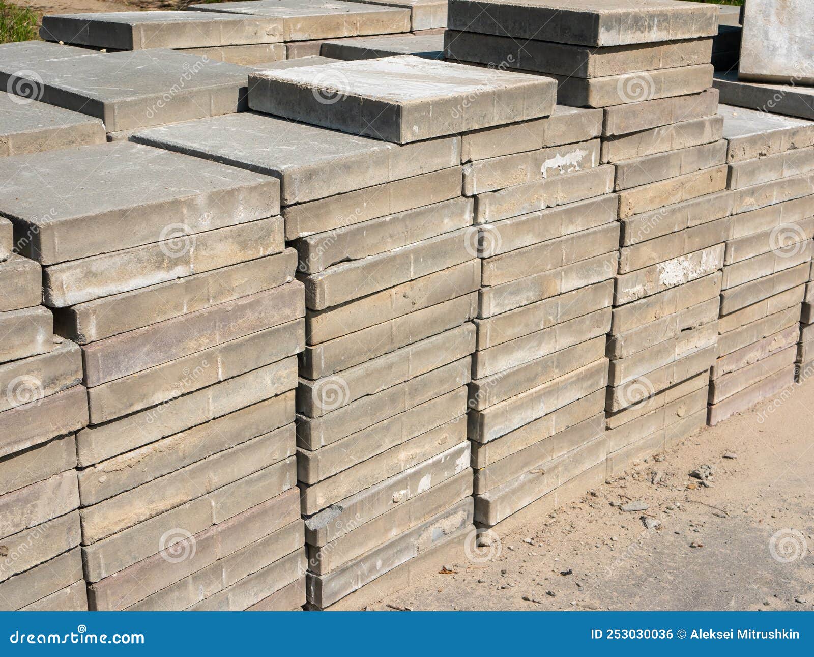 View of the Stone Paving Slabs Stacked in Rows for the Renovation of ...