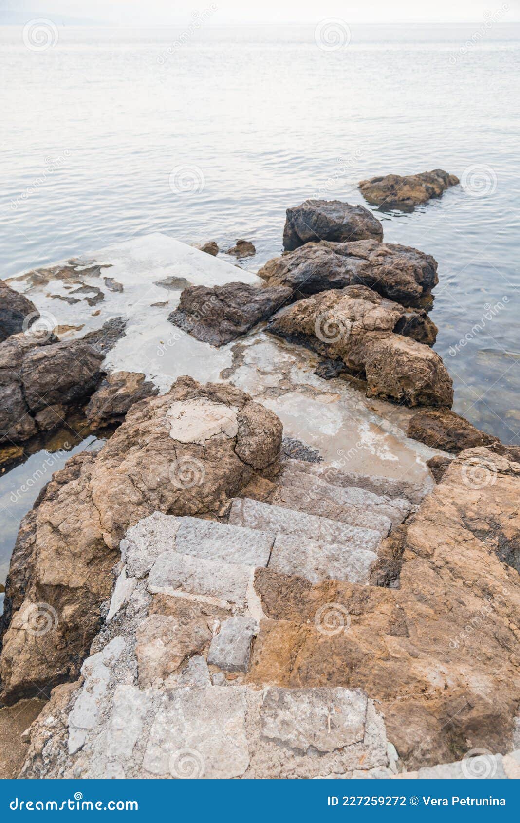 View of Stone Piers with Steps Stock Photo - Image of beach, pier ...