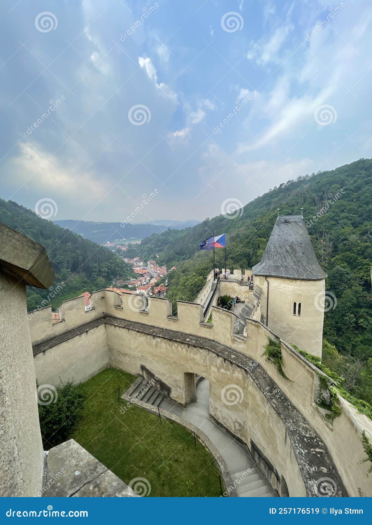 View of the Stone Wall of the Castle from the Tower the Castle Stock ...