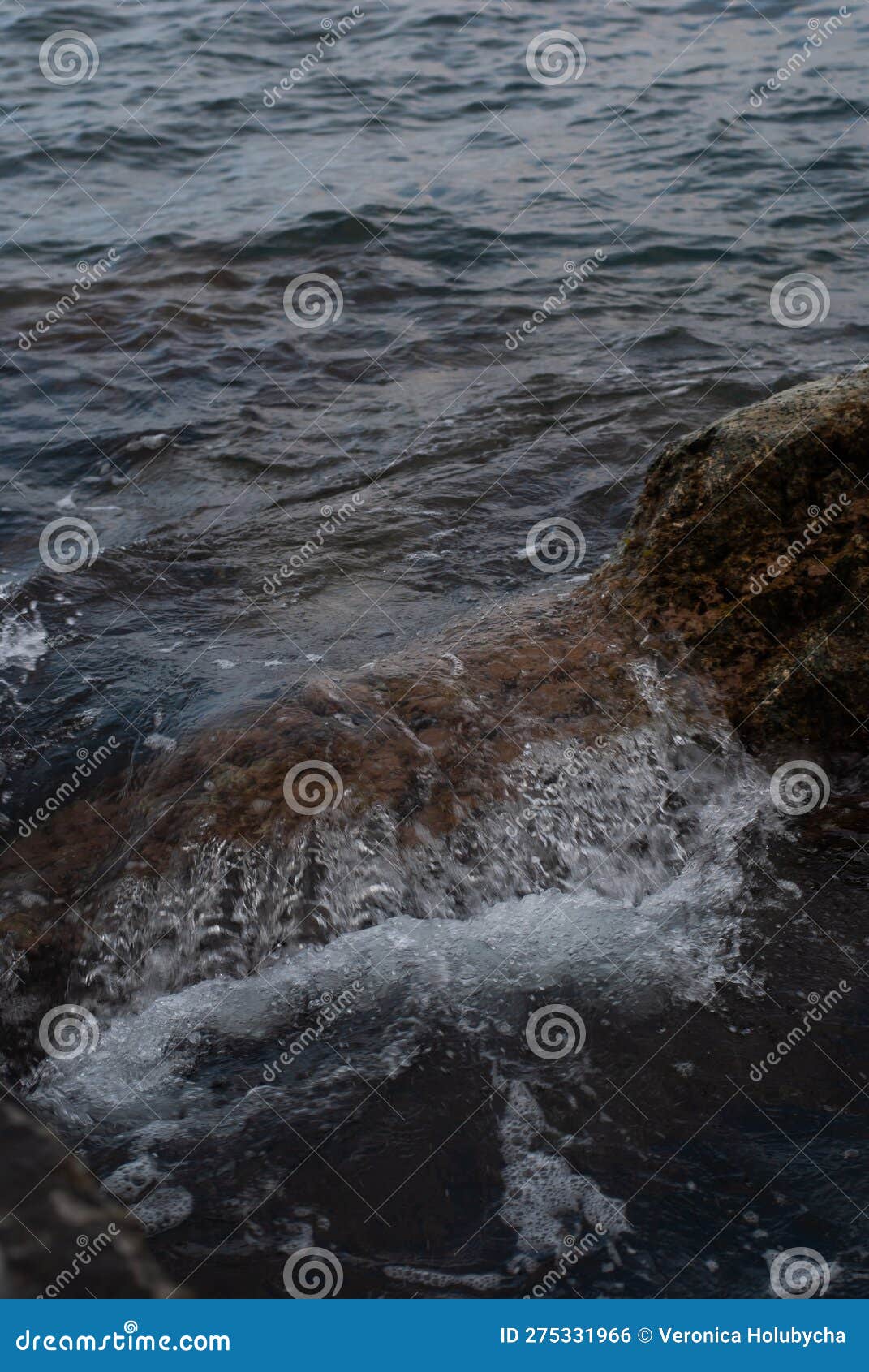 View of Stones with Foam and Waves Stock Photo - Image of geology, foam ...