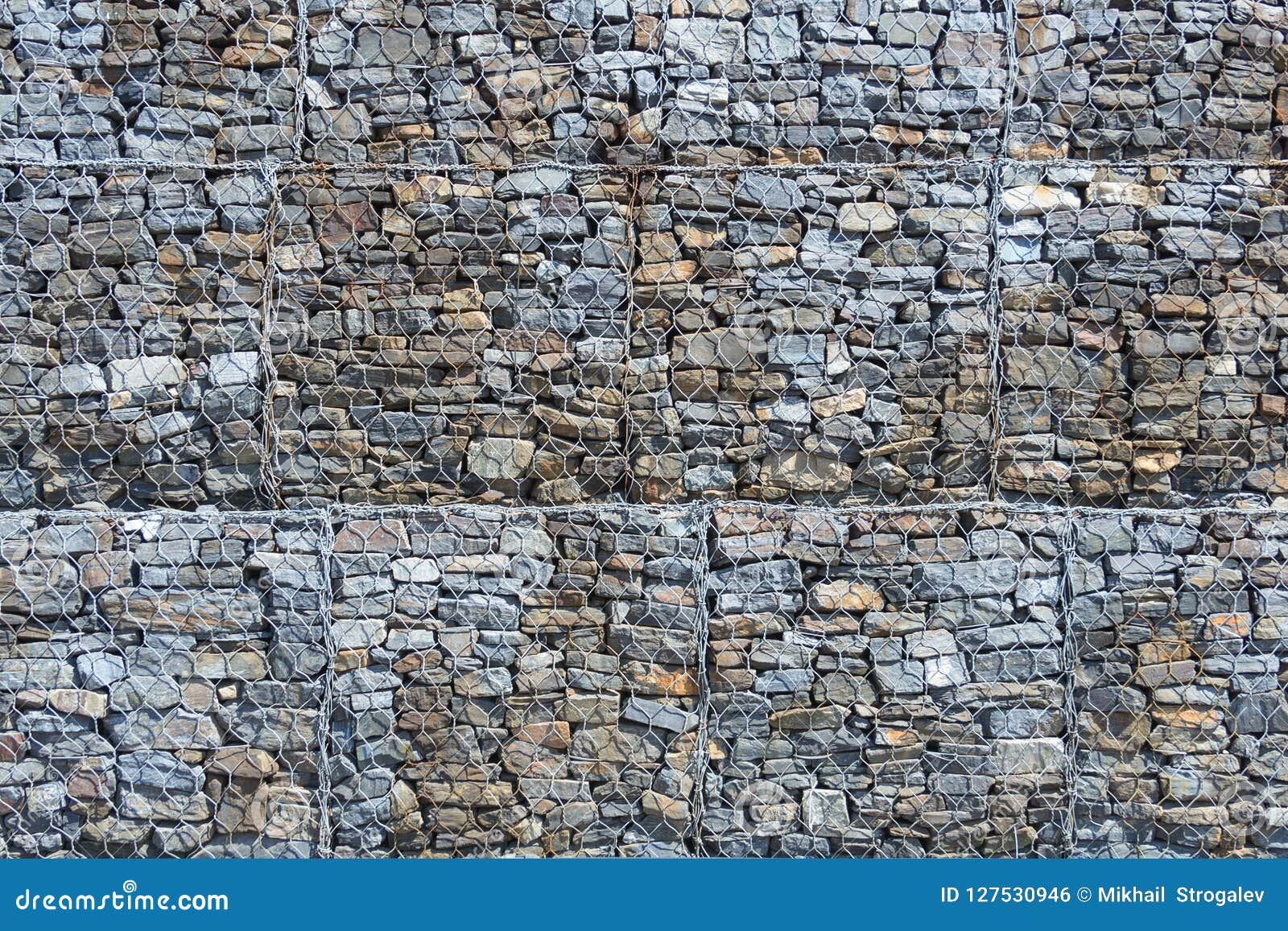 Stones in Steel Mesh Cage As Texture Stock Photo - Image of grey, frame ...