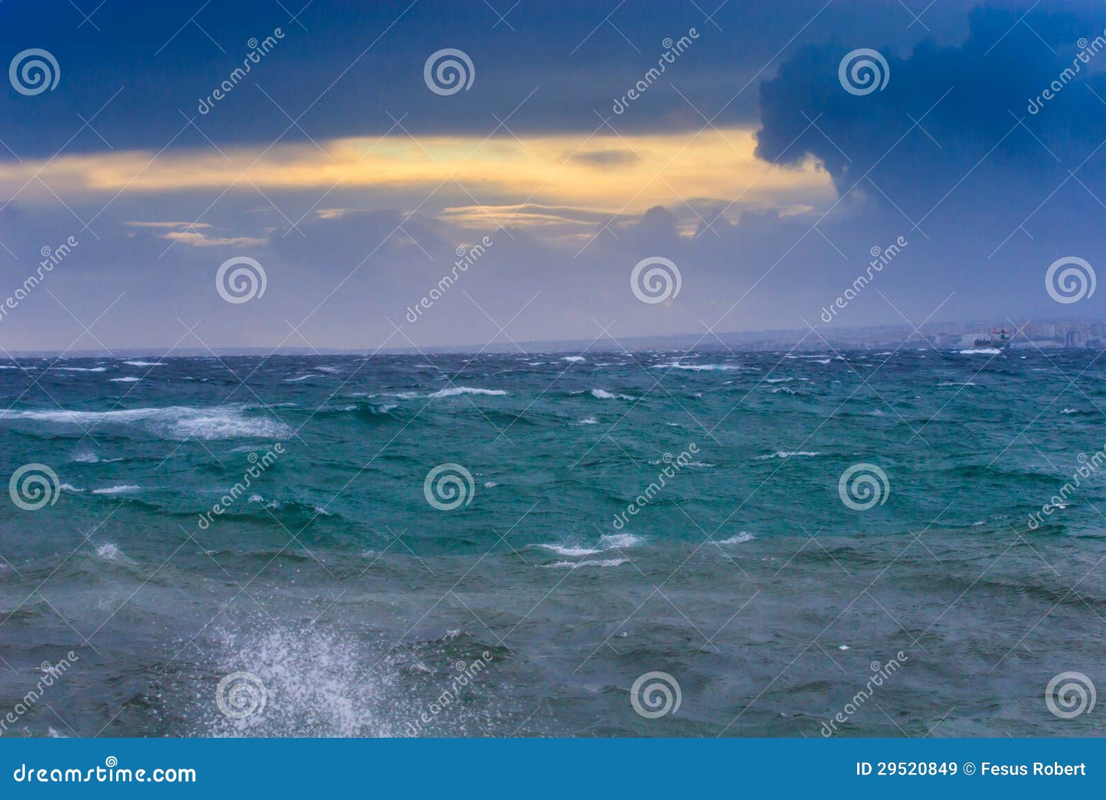 View of storm seascape stock image. Image of disaster - 29520849