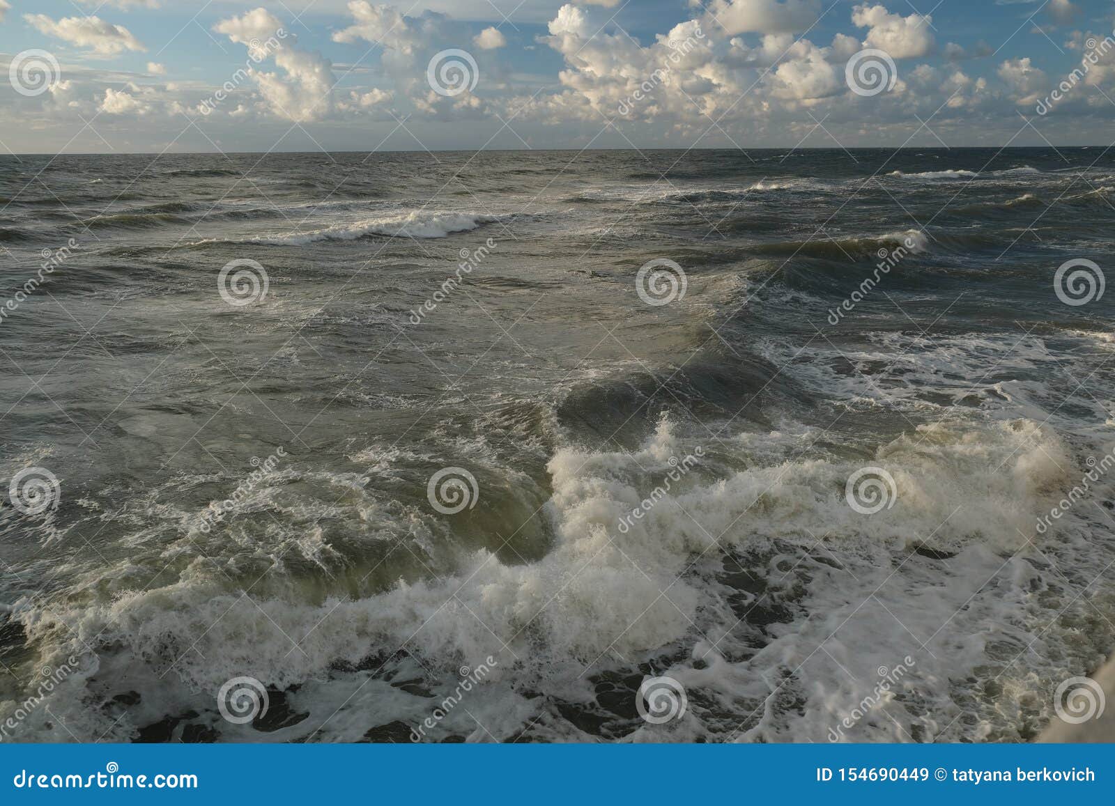 View of Storm Seascape. Sea Wave during Storm in Baltic Sea Stock Image ...