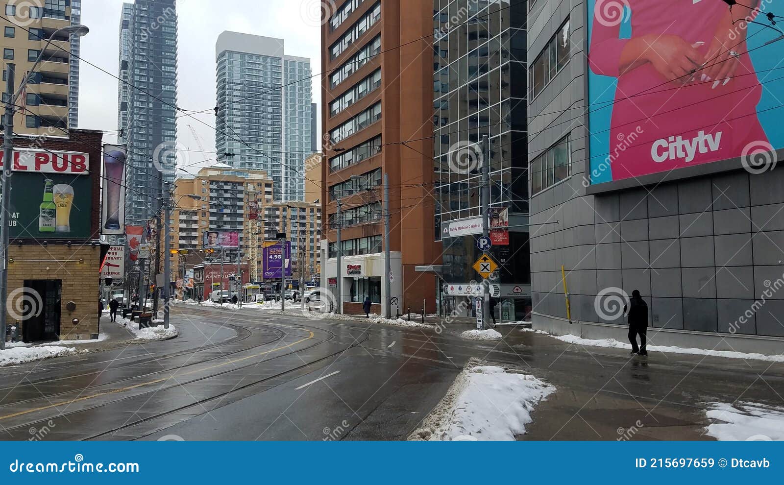 Toronto Street View at Winter Time Editorial Stock Image - Image of ...