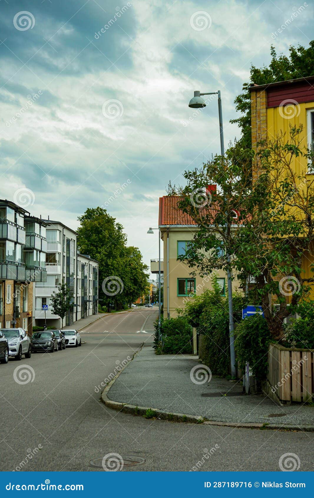 View a Street in Front of Buildings Stock Photo - Image of downtown ...