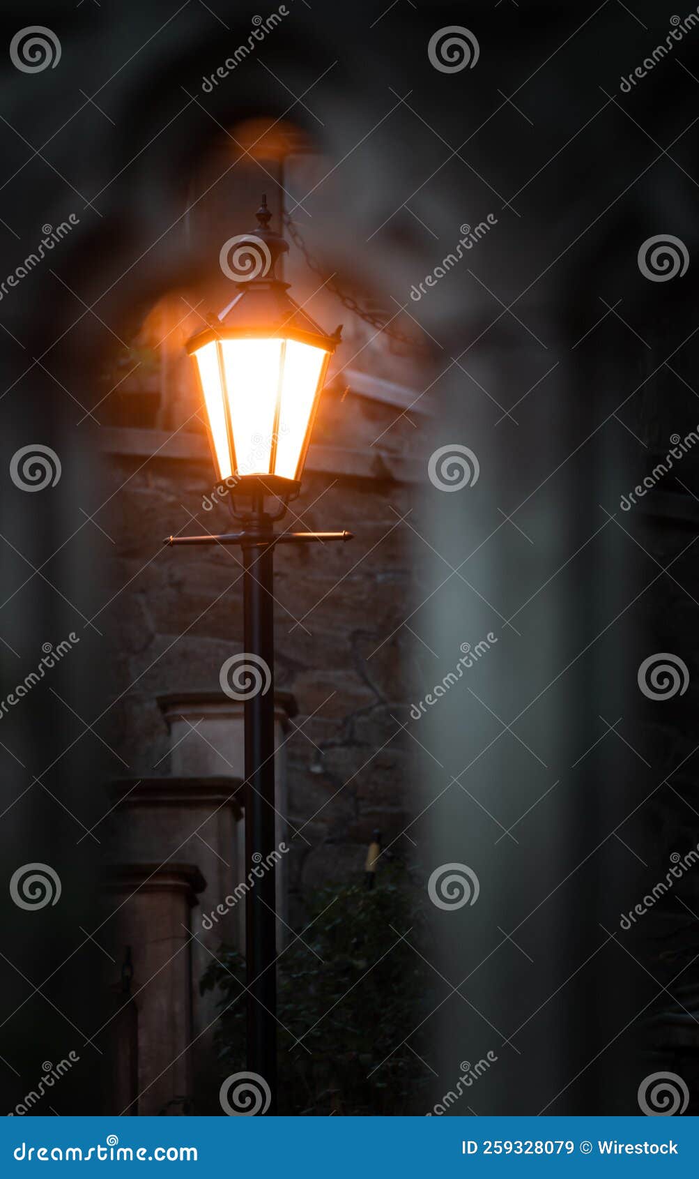 View of a Street Lamp from a Hole Stock Image - Image of urban, bright ...