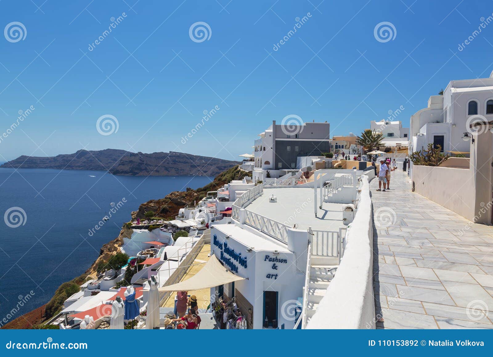 View of the Street in Oia in Santorini Editorial Photography - Image of ...