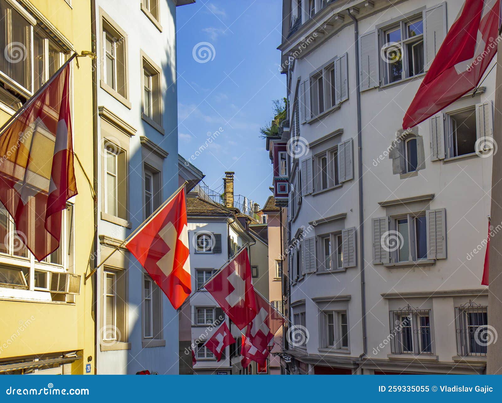 View of the Street in Zurich, Swiss Editorial Image - Image of building ...
