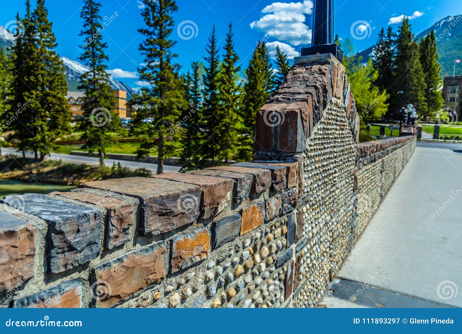 The Banff Avenue Bridge in Banff National Park Stock Image - Image of ...