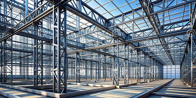 View of a Structure with a Complex Metal Framework from Architectural ...