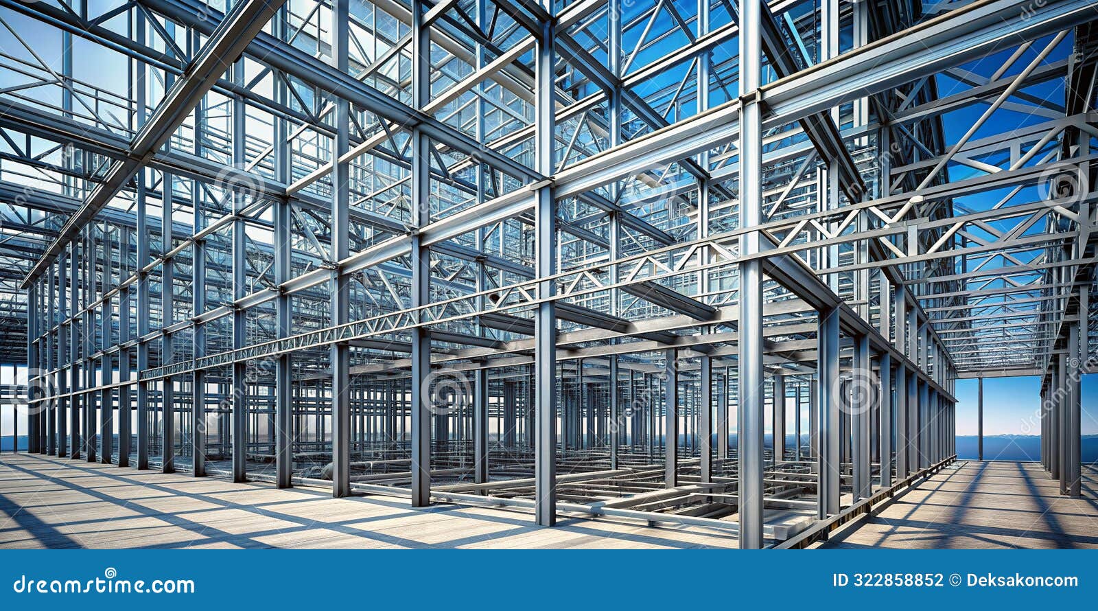 View of a Structure with a Complex Metal Framework from Architectural ...