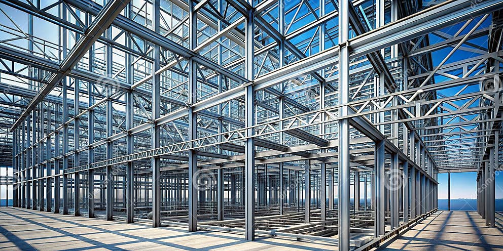 View of a Structure with a Complex Metal Framework from Architectural ...