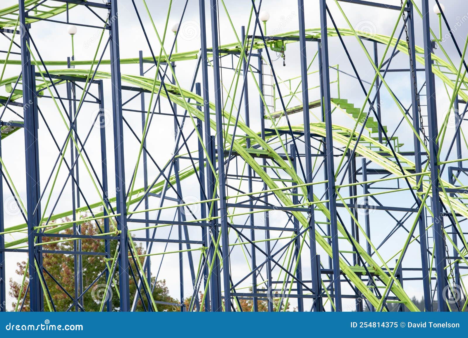 Green blue roller coaster stock image. Image of design - 254814375