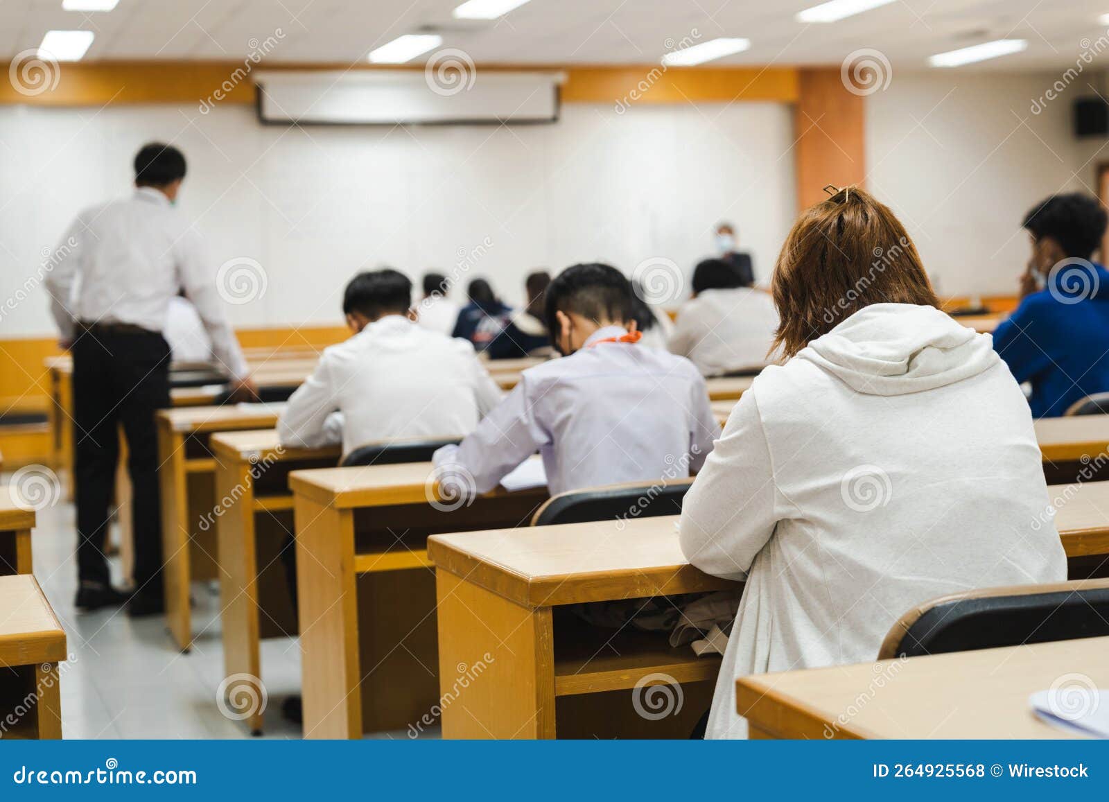 View of Students Writing Final Examination Papers in the Classroom ...